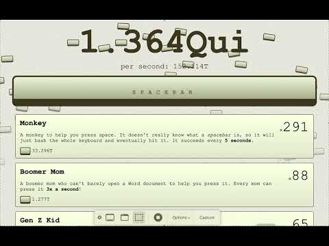Spacebar Clicker WORLD RECORD !!! 1.36 Quintillion