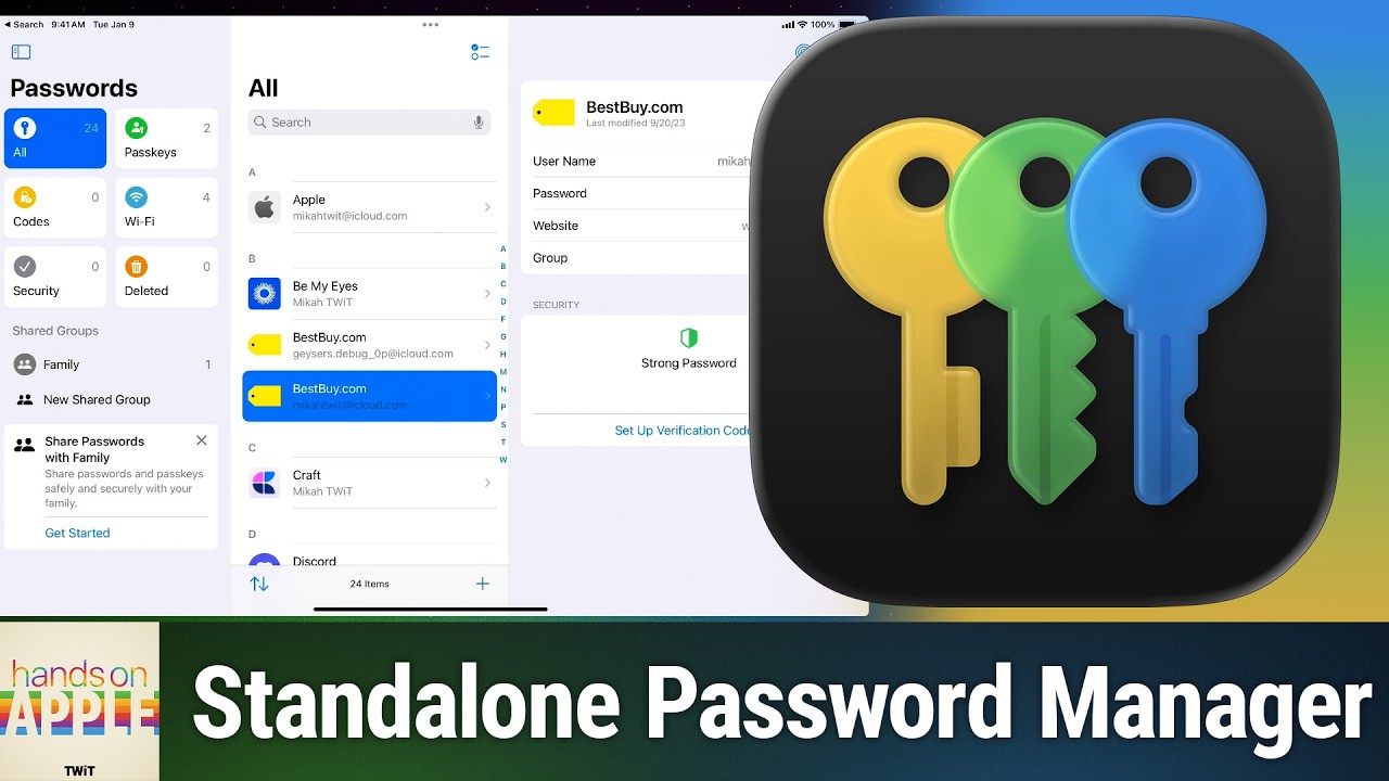 Meet the Passwords App - Sharing, Security Audits, & 2FA Codes