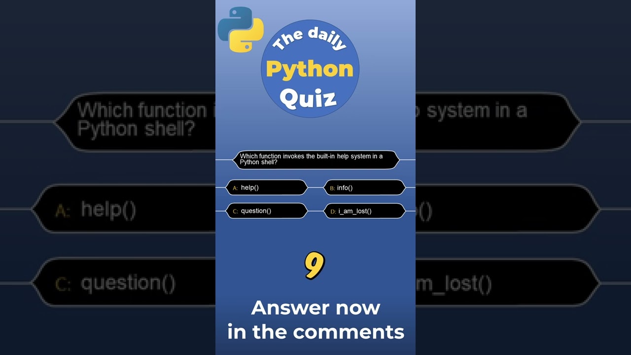 The daily Python quiz - Help system #python #quiz #programming #pythonquiz #shorts