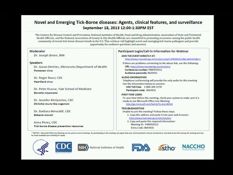New & Emerging Tickborne diseases: Agents, clinical features & surveillance