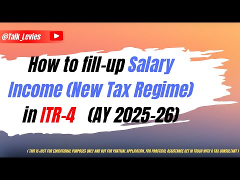 Step by step guide to fill Salary Income in ITR-4 under New Tax Regime