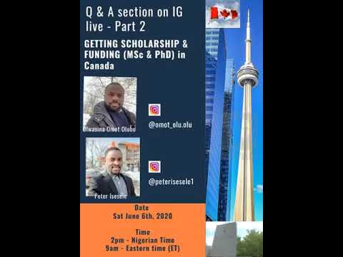 Getting Scholarship and funding in Canada
