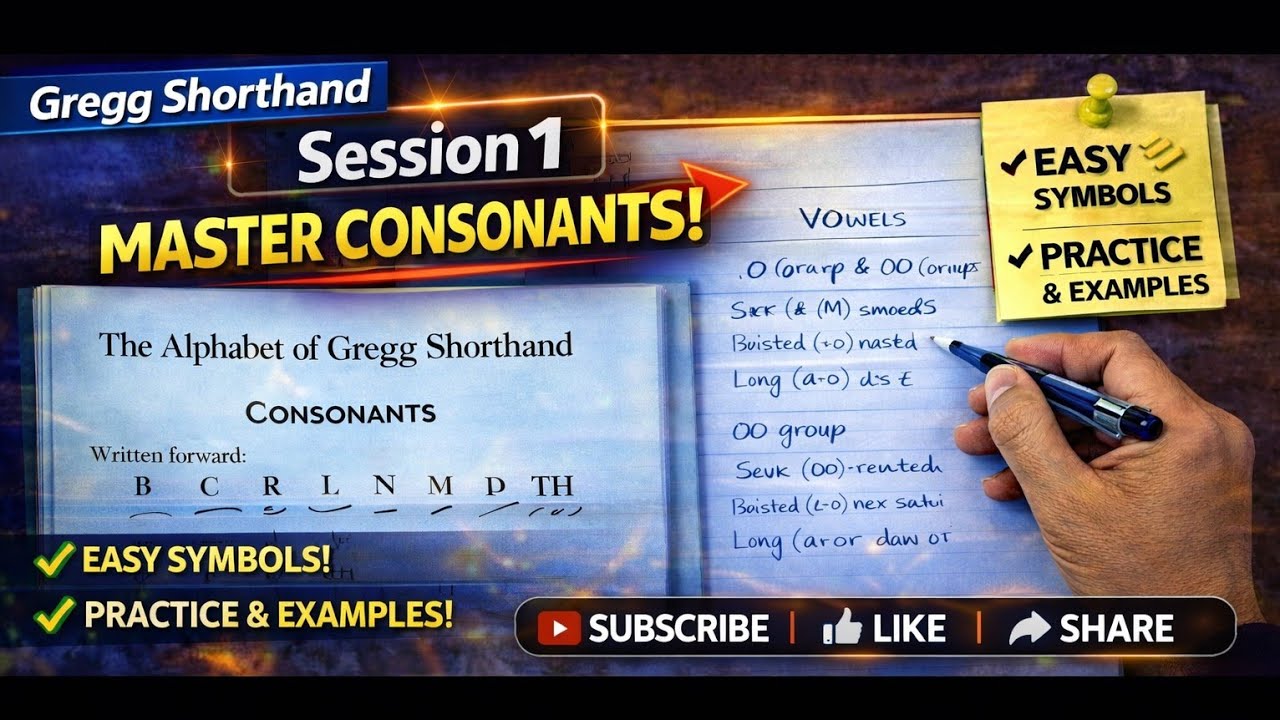 Session 1 | Consonants | Gregg Shorthand | Anniversary Edition | Stenography