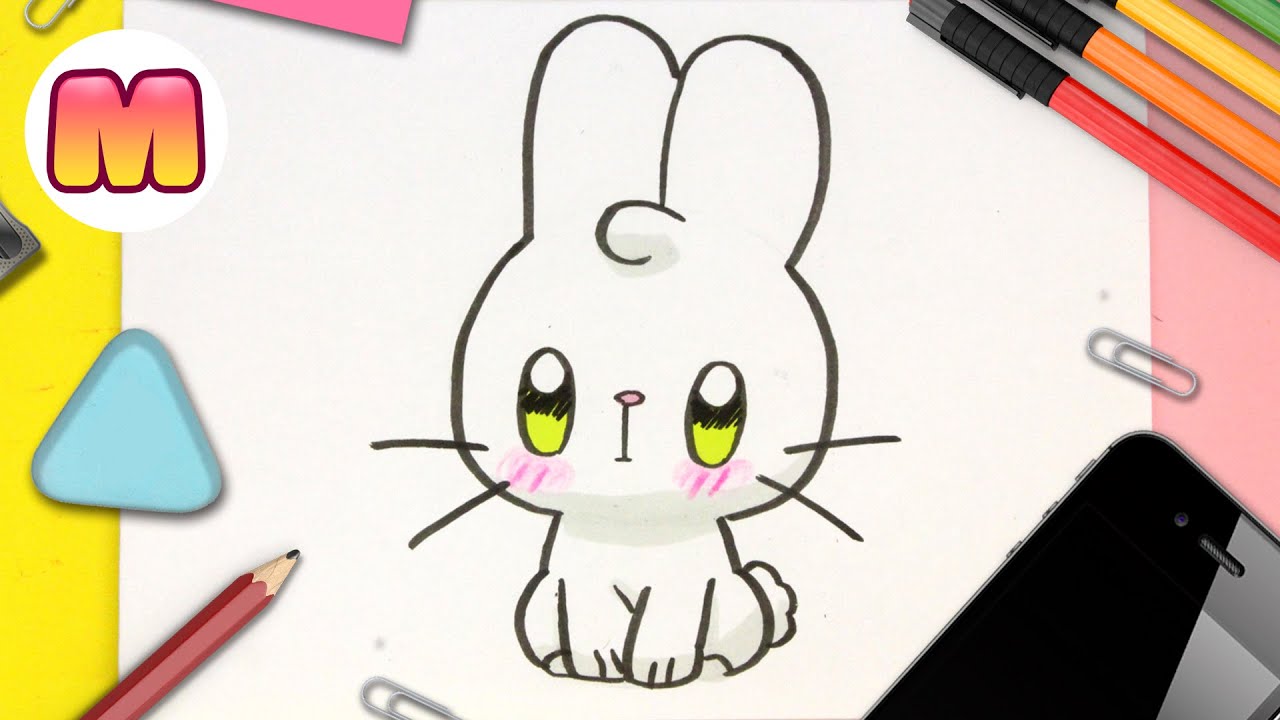 HOW TO DRAW A KAWAII BUNNY 💖 Easy kawaii drawings 💖 Learn to draw with Jape