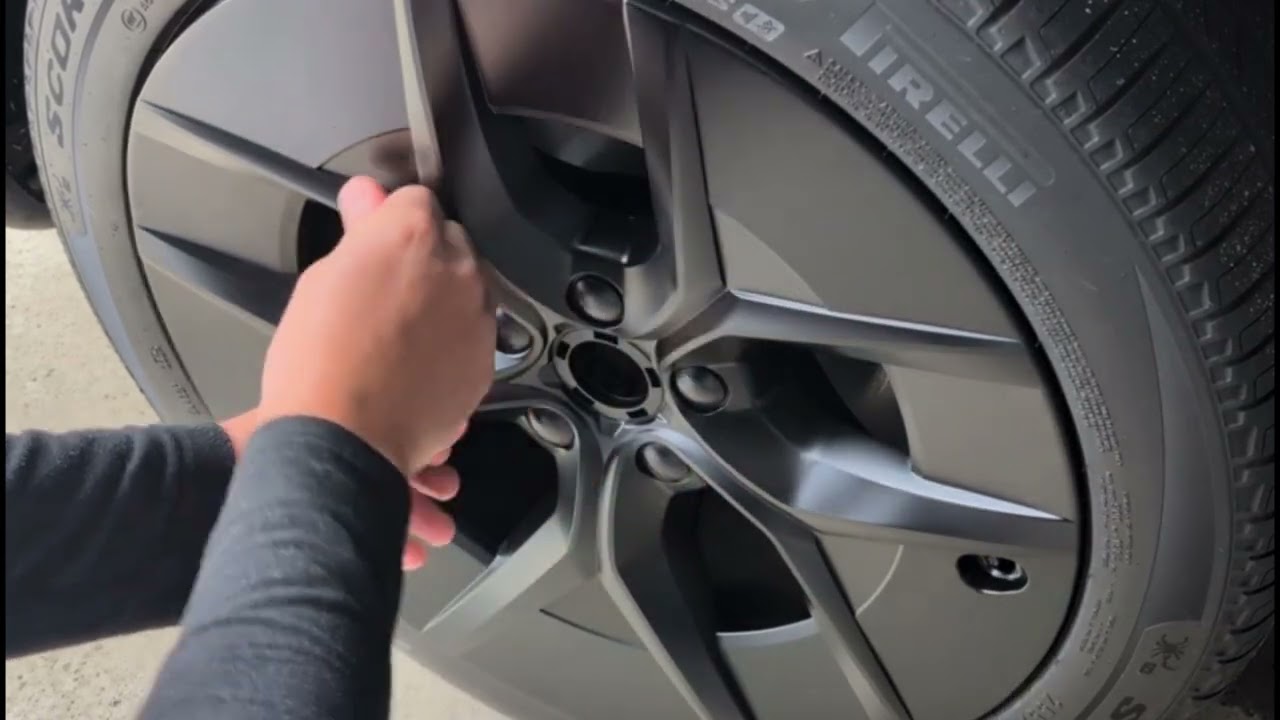 Rimetrix Electron wheel covers for 2025 2026 Tesla Model Y Juniper with 19-inch Crossflow rims