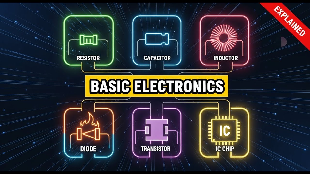 Basic Electronics Explained in 5 Minutes | 6 Essential Components#electronics #electronicsproject