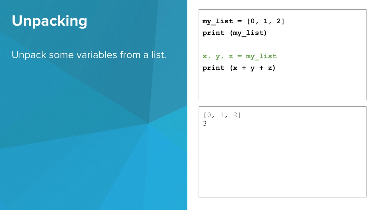Python- Packing and Unpacking