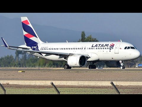 LATAM Chile A320neo (CC-BHD) takeoff at Santiago International Airport (SCL/SCEL)