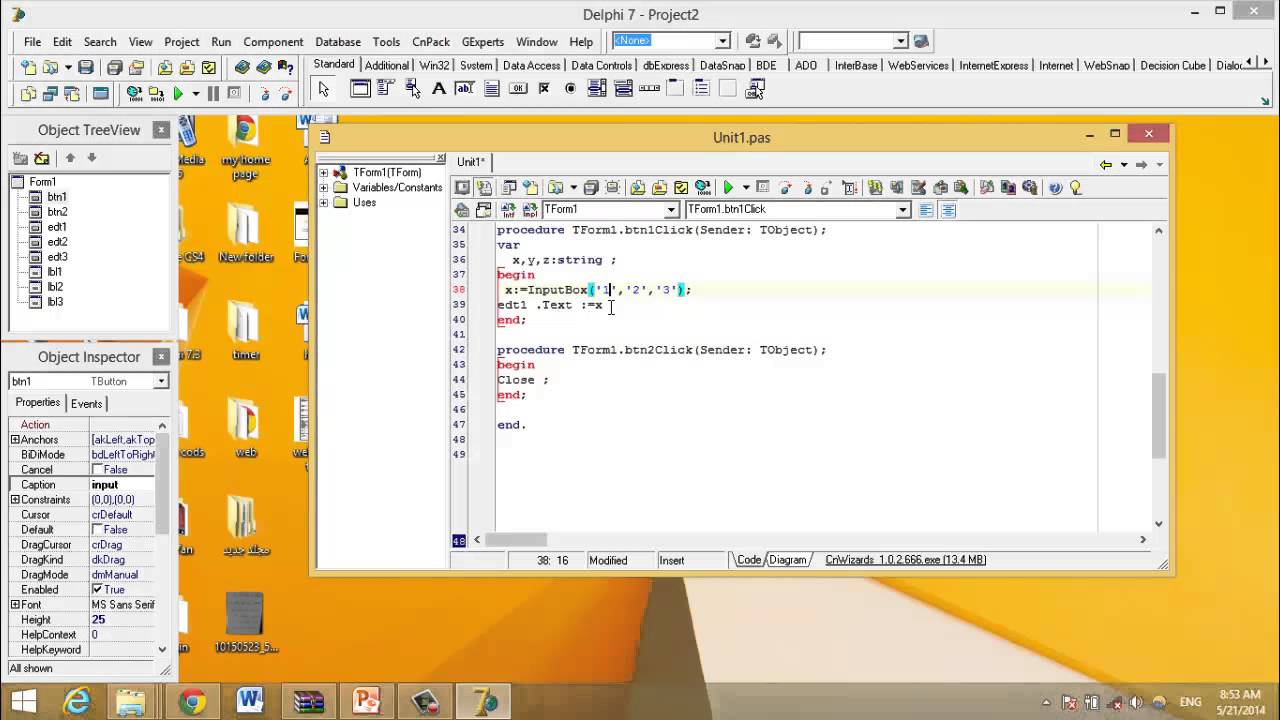 how to use inputbox in delphi 7