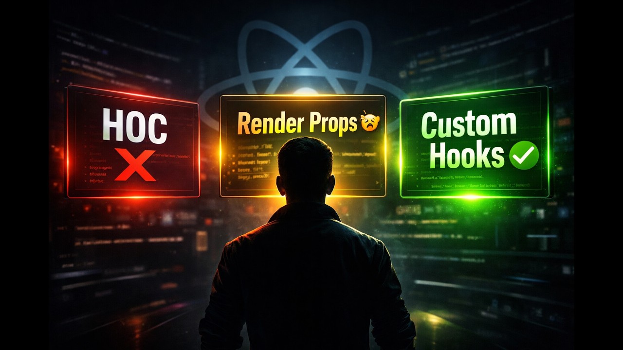 HOC vs Render Props vs Custom Hooks – Explanation with Examples