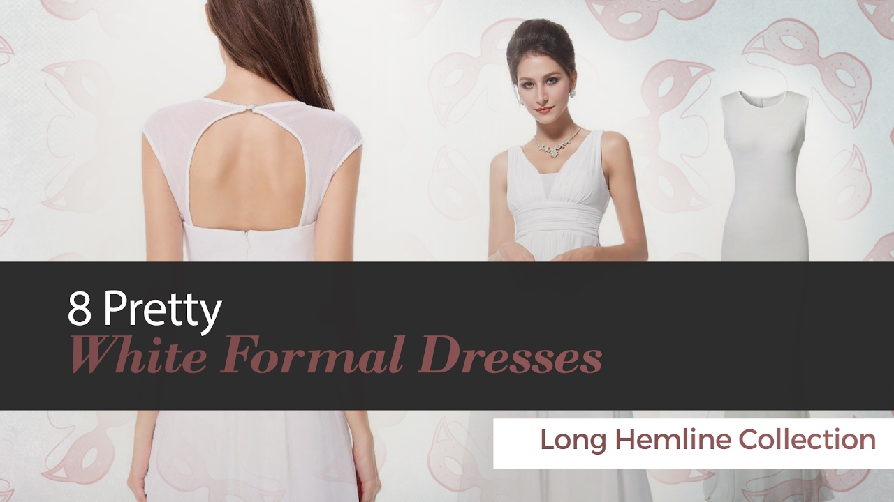 8 Pretty White Formal Dresses Long Hemline Collection