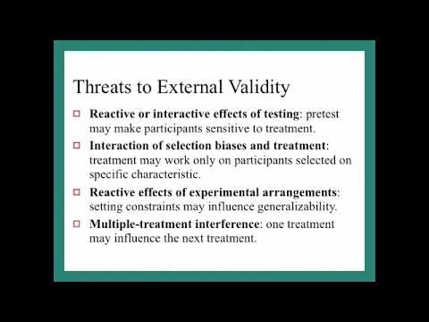 ATR 580 Threats to Internal and External Validity