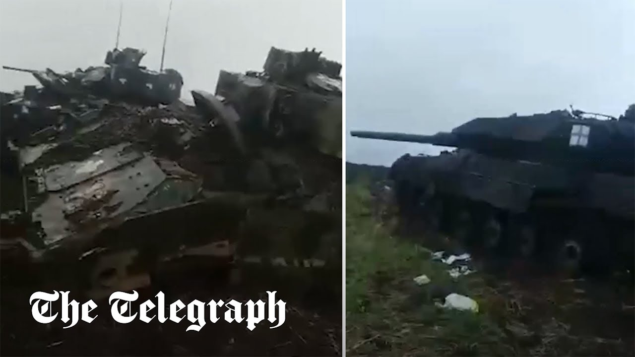 Watch: Russia shows off captured Western tanks as ‘trophies’ after ...
