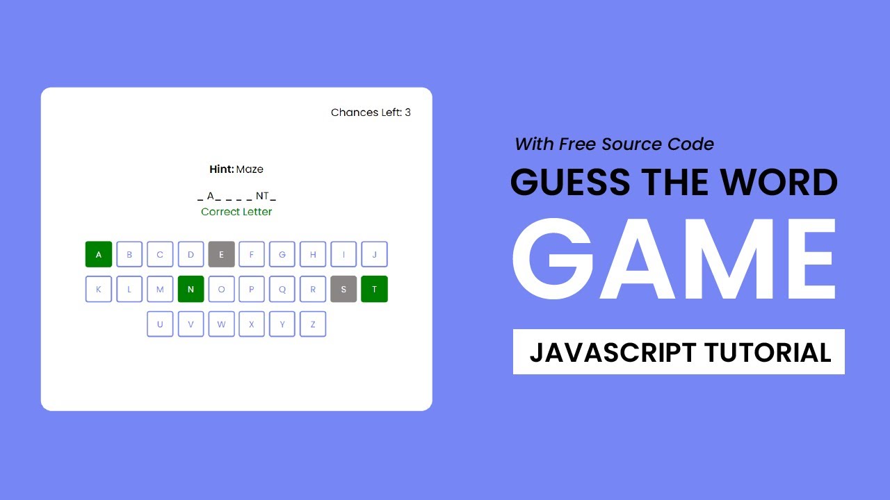 Guess The Word Game | Javascript Project With Source Code