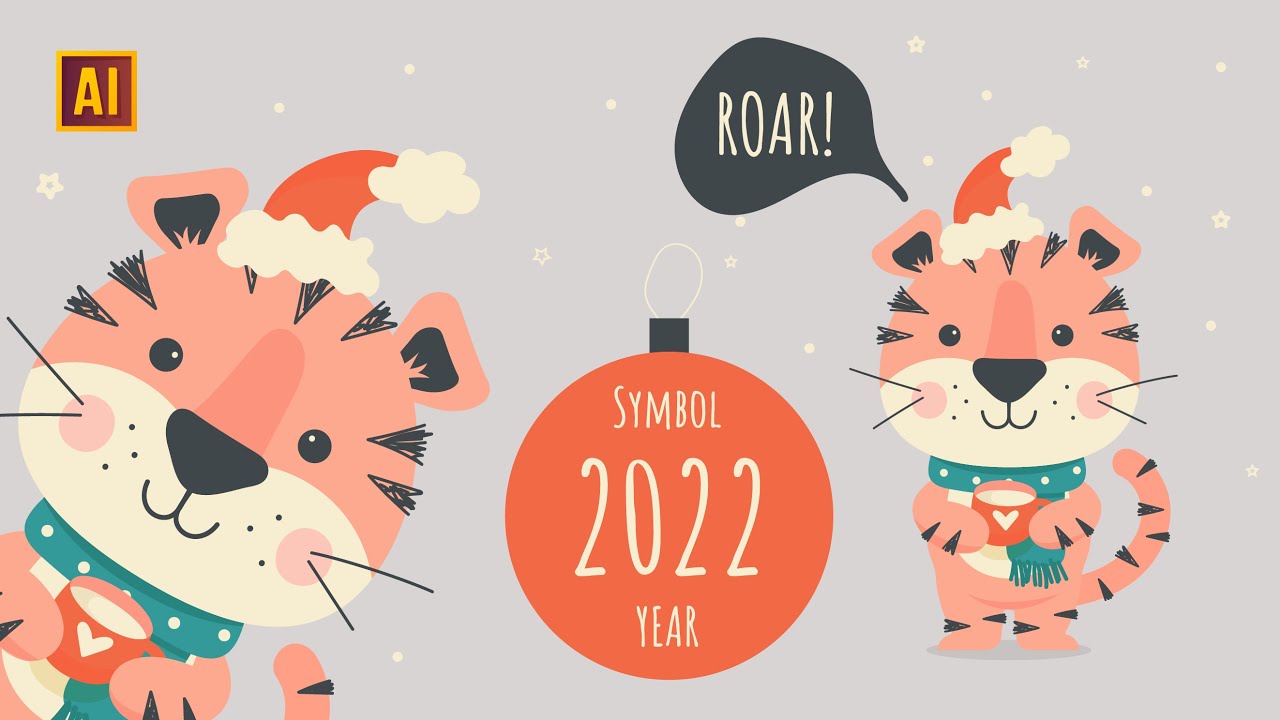 HOW TO DRAW A CUTE TIGER | ADOBE ILLUSTRATOR TUTORIAL