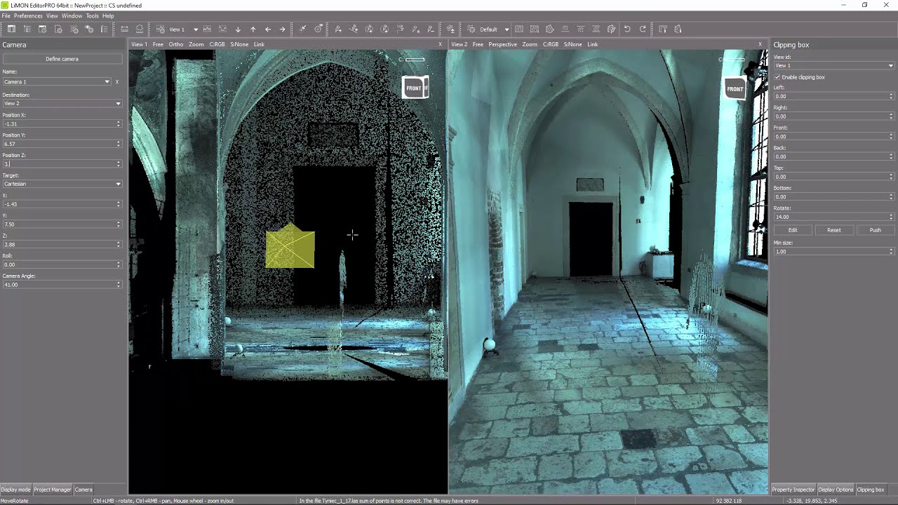 Camera definition - Limon Point Cloud Software