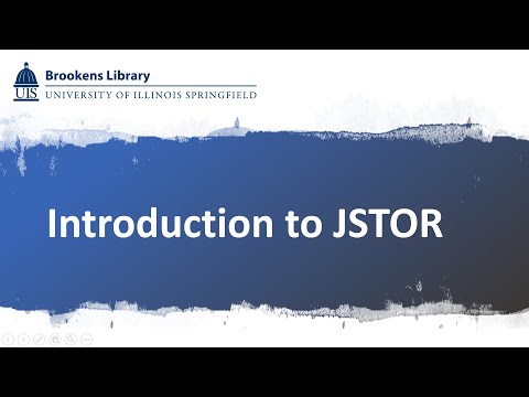 Introduction to JSTOR