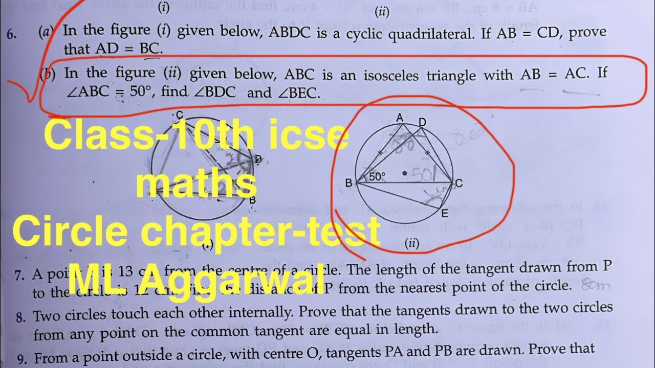 Class-10th #icse #maths #circle chapter-test | In the figure (ii) given below, ABC is an isosceles 