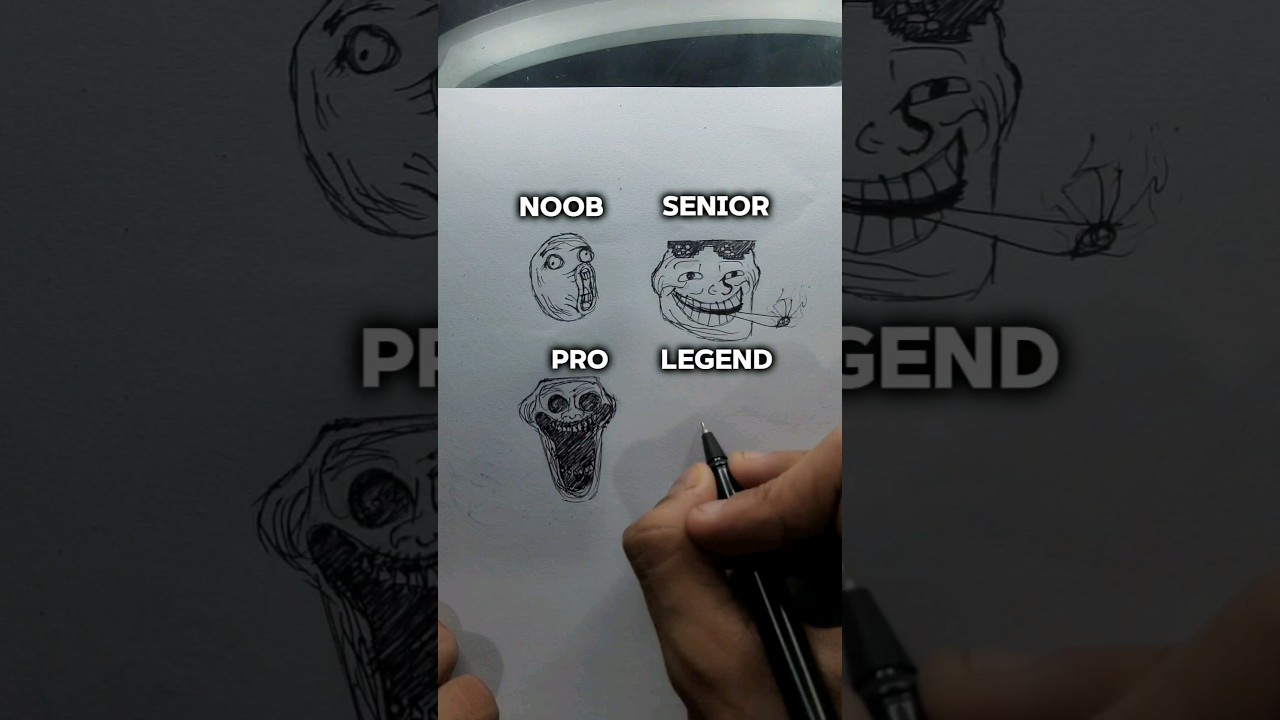 Drawing troll faces #shorts