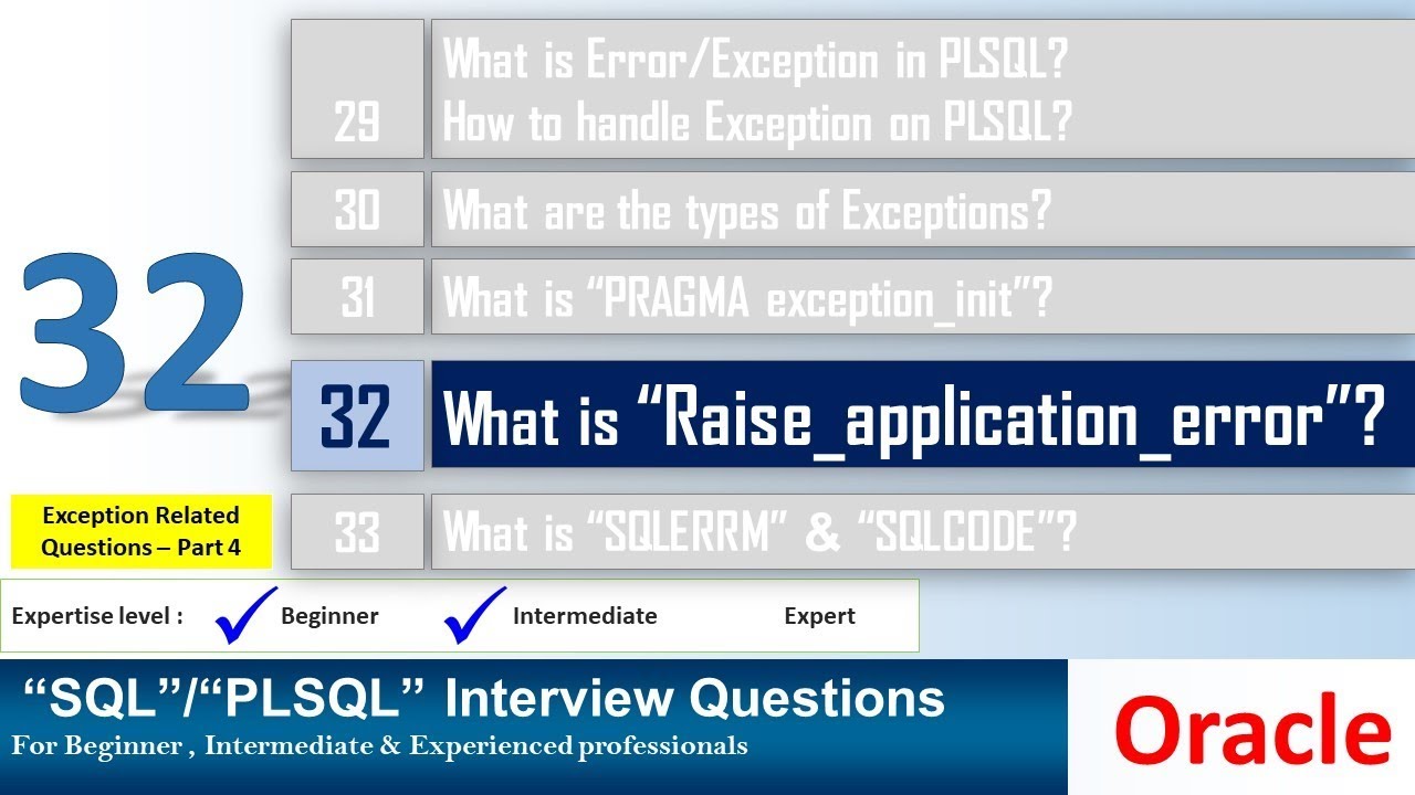 Oracle PL SQL interview question What is raise application error