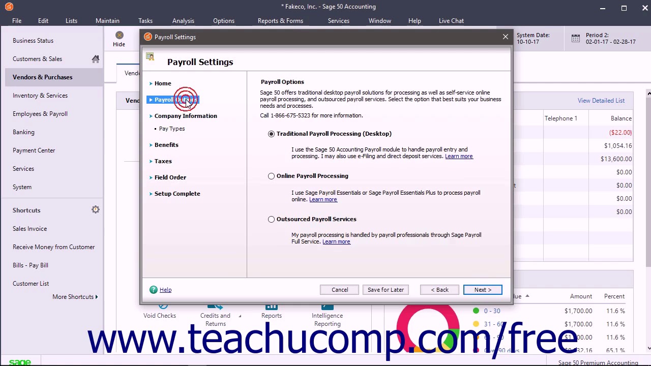Sage 50 2018 Tutorial The Payroll Setup Wizard Sage Training
