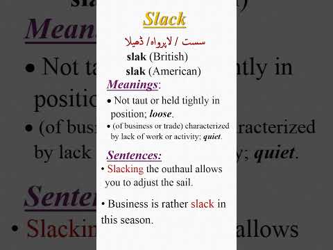 Slack Meaning| English difficult words| #Craze To Shine