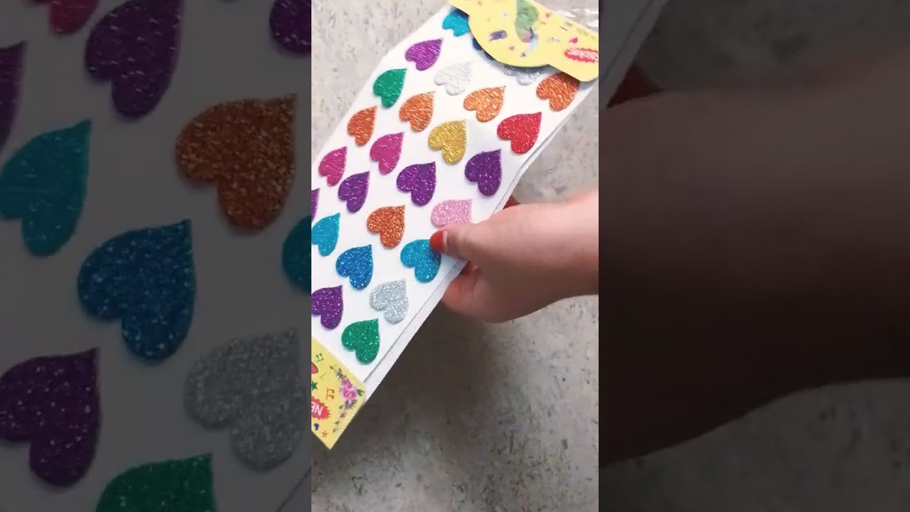 #glitter#heart#sticker#youtubeshorts #craft#queen