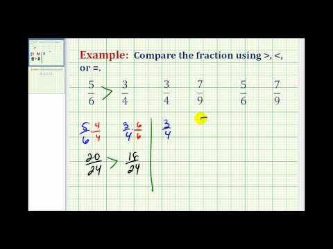 Example: Comparing Fractions with Different Denominators using ...