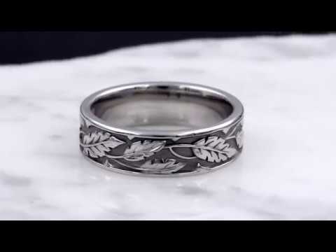 Rose Leaf Wedding Band