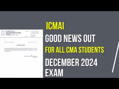 icmai good news for all cma students for december 2024 exam