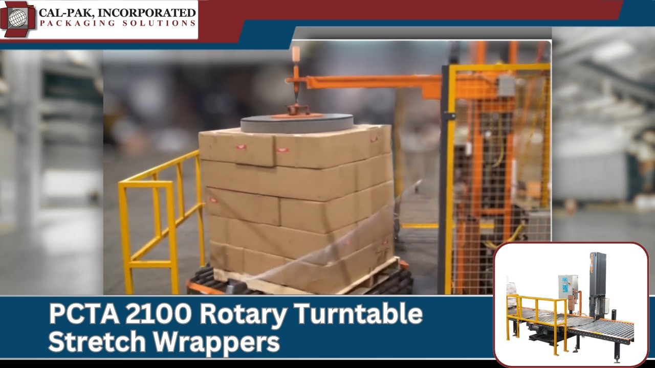 PCTA-2100 Conveyorized Turntable Stretch Wrapper for Distribution Centers