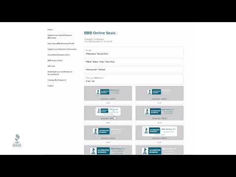 BBB Accounts Page - Adding the Dynamic Seal to your website