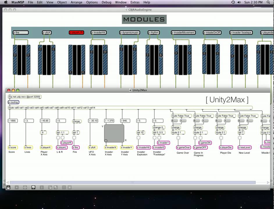 Max/MSP Audio Engine for Space Invaders PART 1