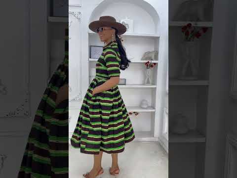 CHIC & FLAWLESS MOREMI AFRICAN PRINT BUTTON DOWN DRESS