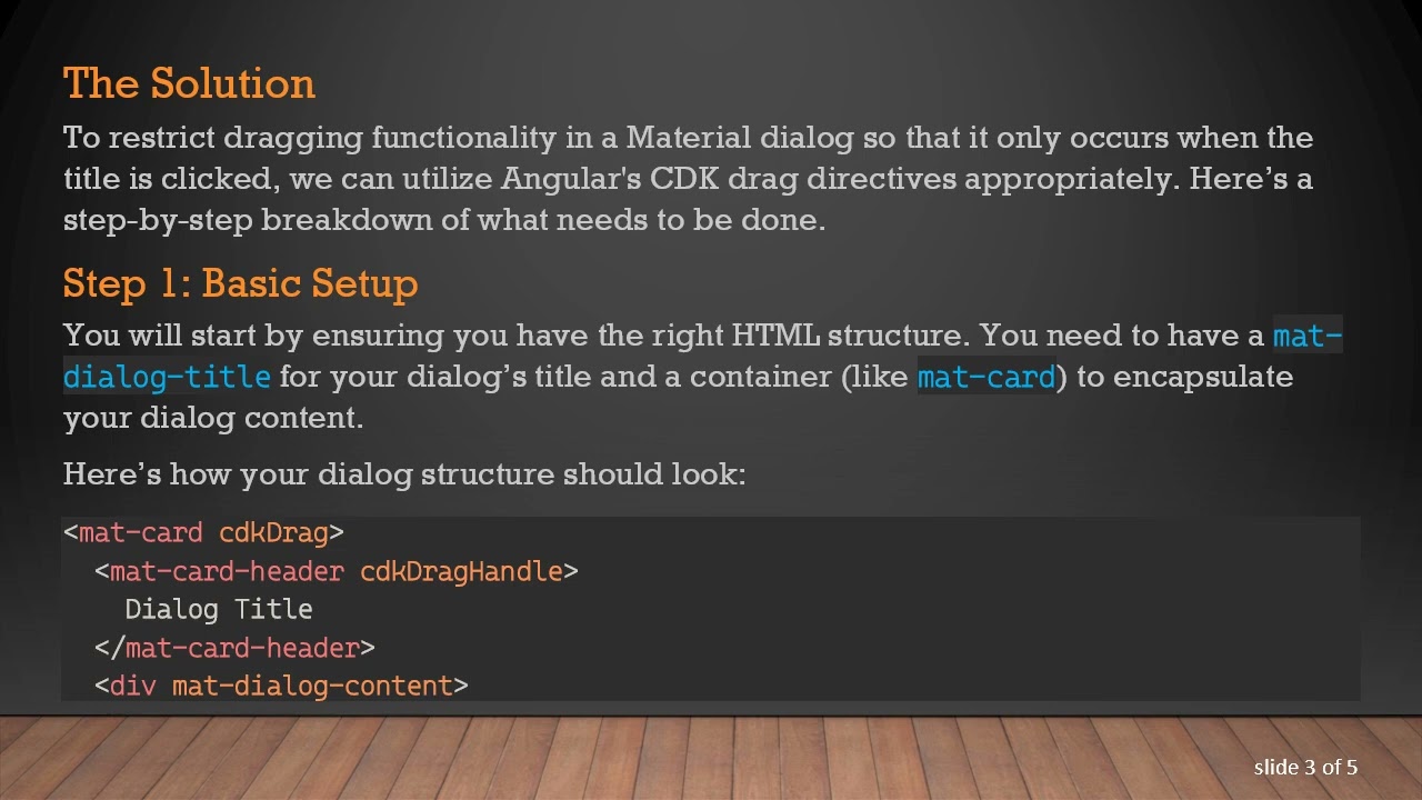 Make Angular Dialog Draggable Only by Title
