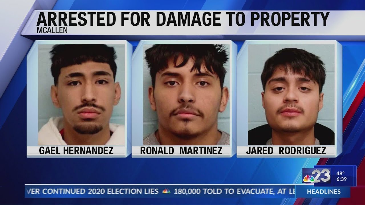 3 arrested for damage to property