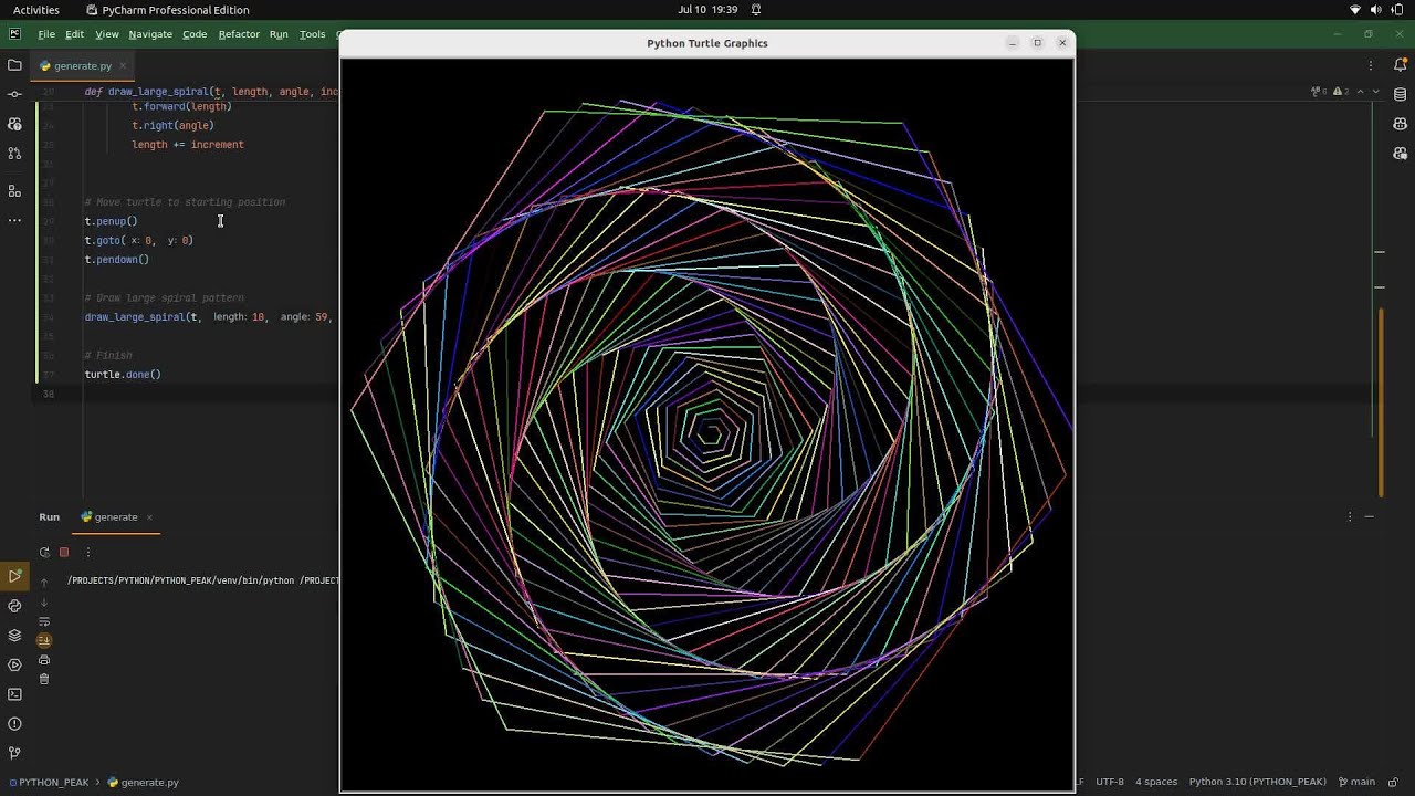 How to create spiral patterns? hypnotic spiral #patterns with python turtle