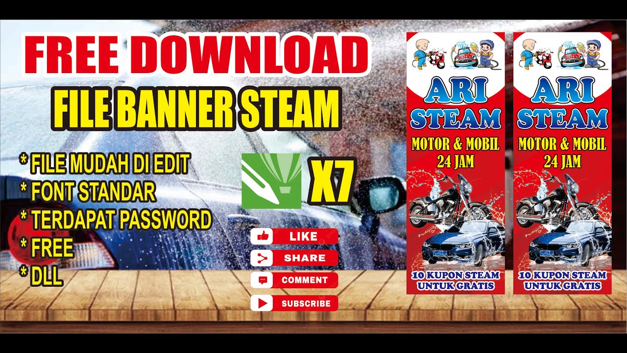 CARA MUDAH MEMBUAT BANNER FREE CDR BANNER STEAM MOTOR DAN MOBIL