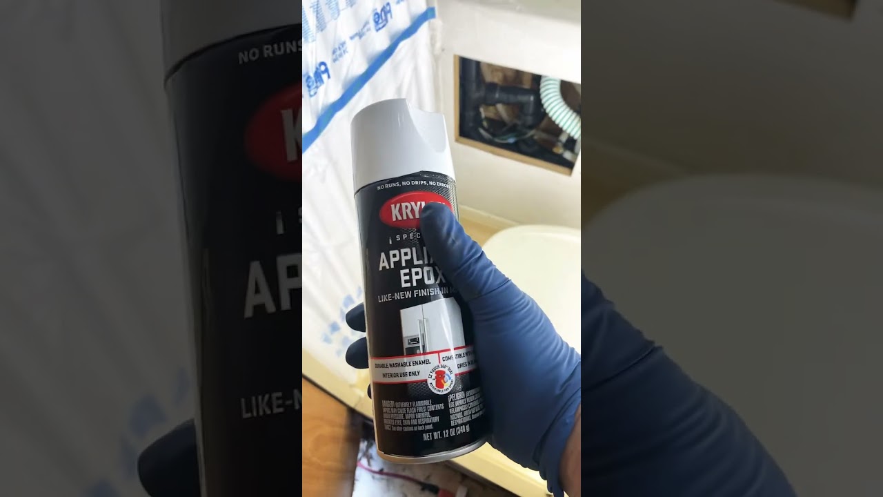 Painting your yellow rv shower tub with appliance epoxy #diy #cottodiy