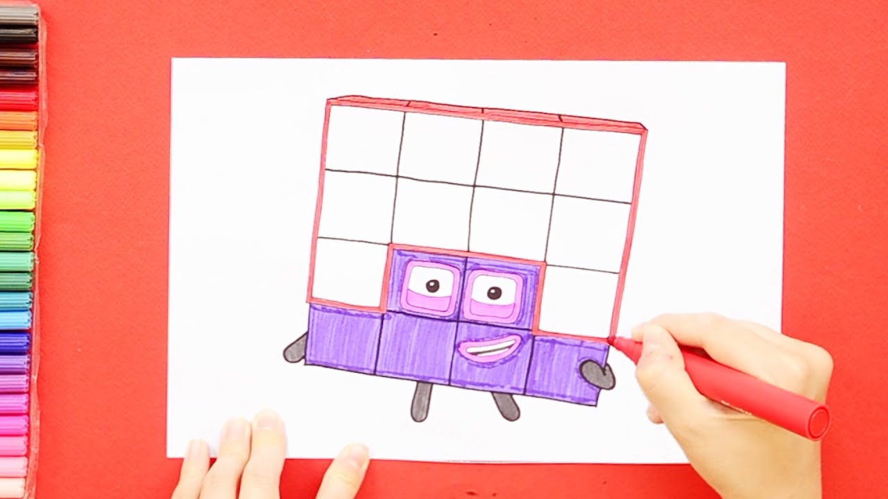 How to draw Numberblocks Block 16