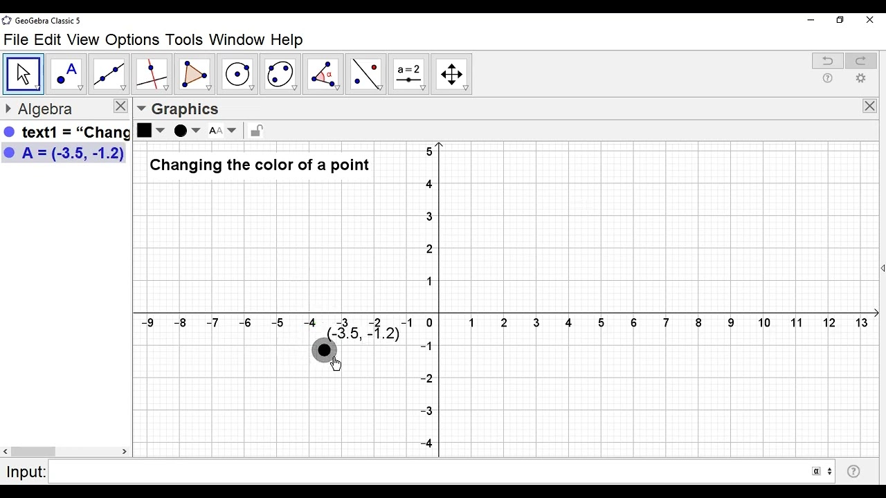 Class -53: Changing the color of a point using Modulus function in GeoGebra