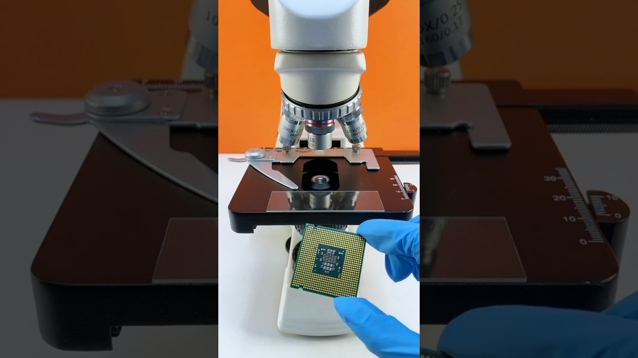 CpU under the microscope #cpu #cpuz #microscope #microscopicworld