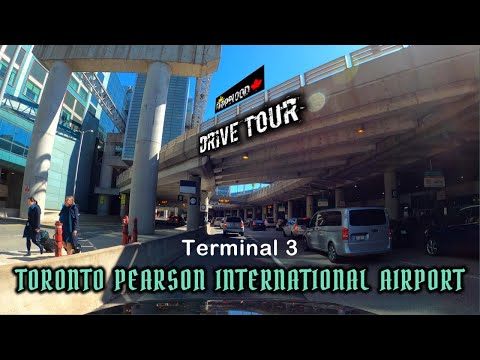 Toronto Pearson International Airport Terminal 3 // Via Hwy 409 // 4K Drive tour // 2023