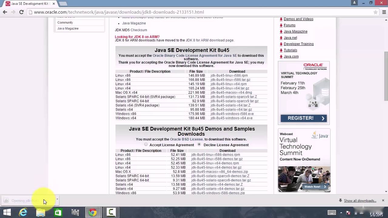 Mastering Oracle SQL + LAB Exercise : Tutorial 2 Installing Java SDK