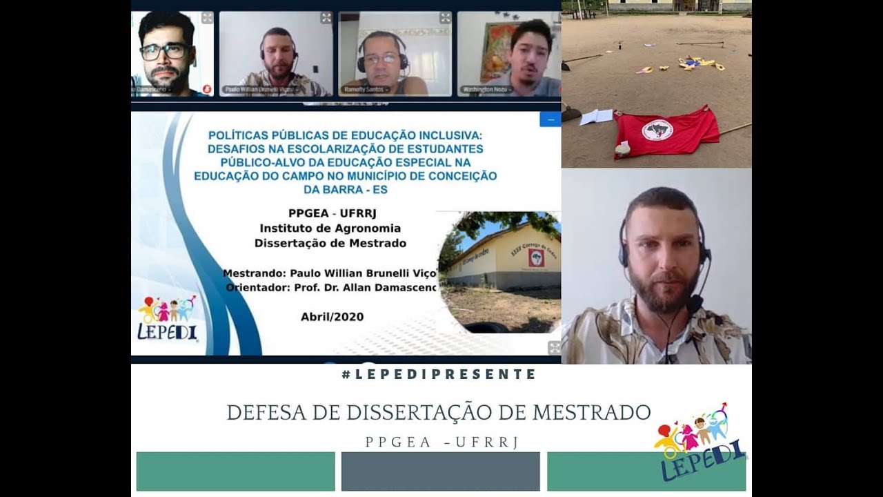 LEPEDI EM AÇÃO: Defesa de Dissertação de Mestrado em Educação (PPGEA/UFRRJ) de Paulo Willian Viçosi
