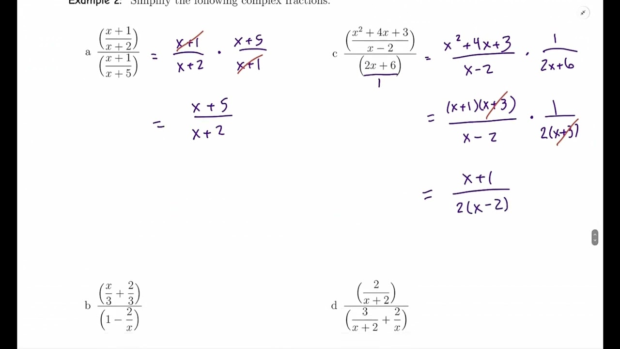 Section 7.3 Simplifying Complex Rational Expressions