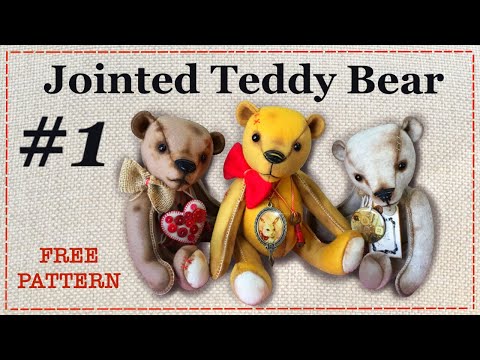 How to make a Jointed Teddy Bear #1 || FREE PATTERN