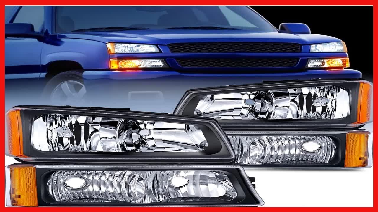 Nilight Headlight Assembly for 2003 2004 2005 2006 Chevy Silverado Avalanche 1500 1500HD 2500 2500HD