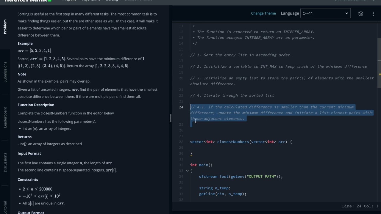 Hackerrank: Closest Numbers