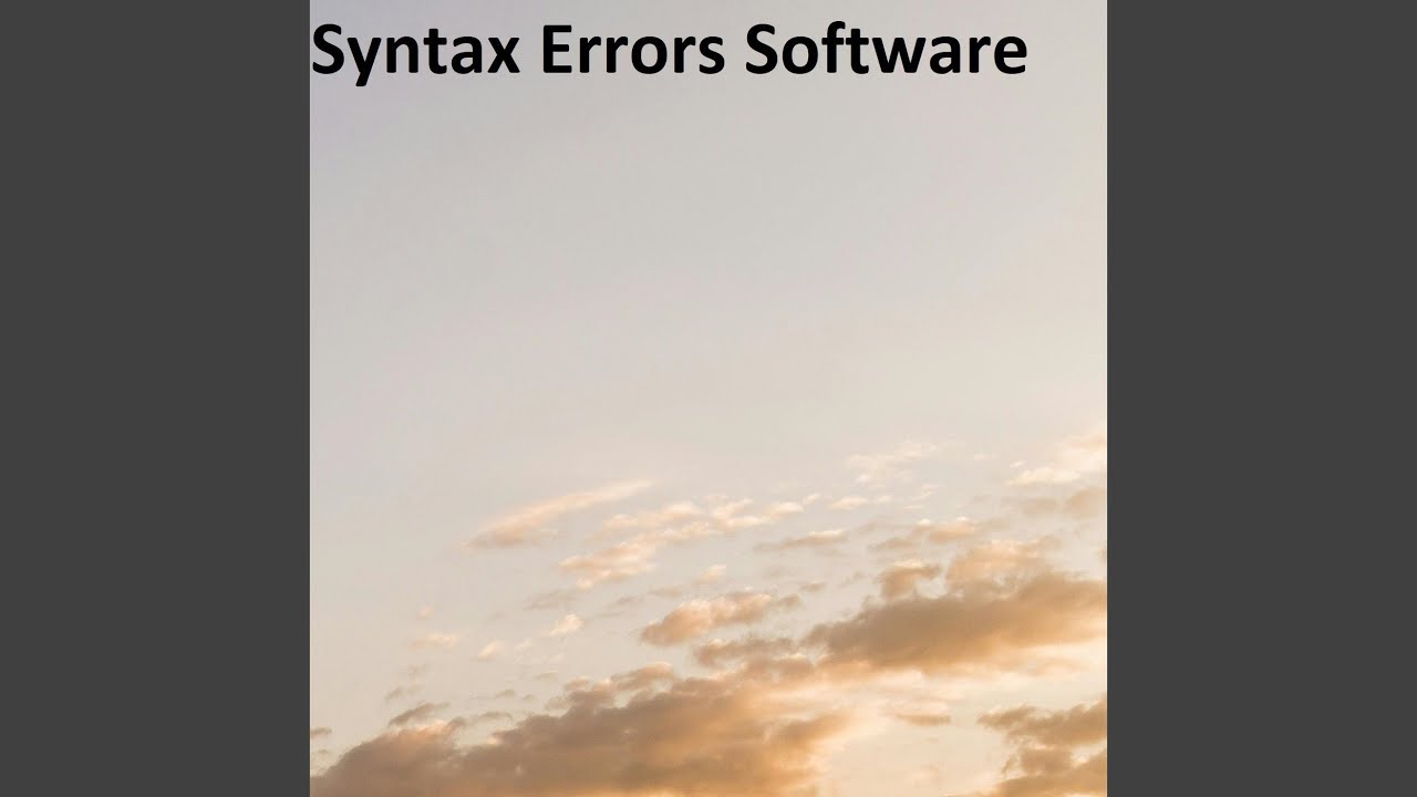 Syntax Errors Software